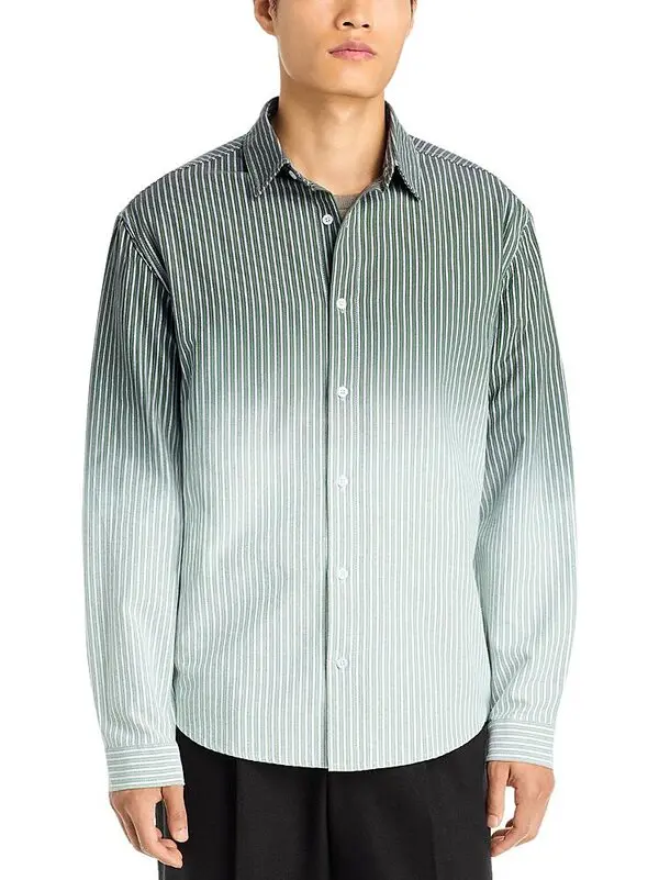 PLEASURES Fade Cotton Blend Button Up Shirt - Multi