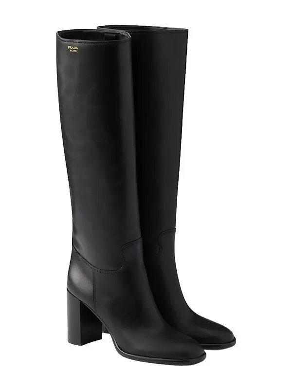 Prada Leather Boots - Black