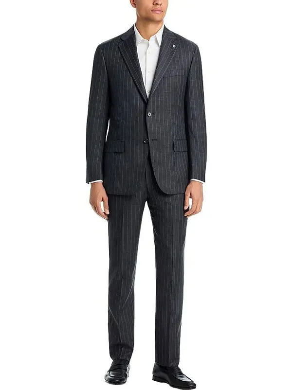 Hart Schaffner Marx New York Fit Banker Stripe Wool Suit - Dark Grey