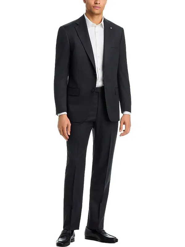 Hart Schaffner Marx New York Fit Tonal Plaid Wool Suit - Black