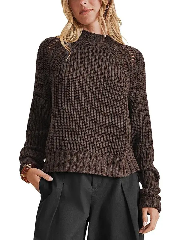 Splendid Cassidy Mock Neck Sweater - Java