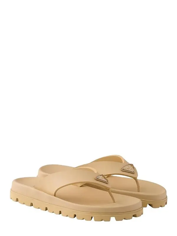 Prada Rubber Thong Sandals - Neutral