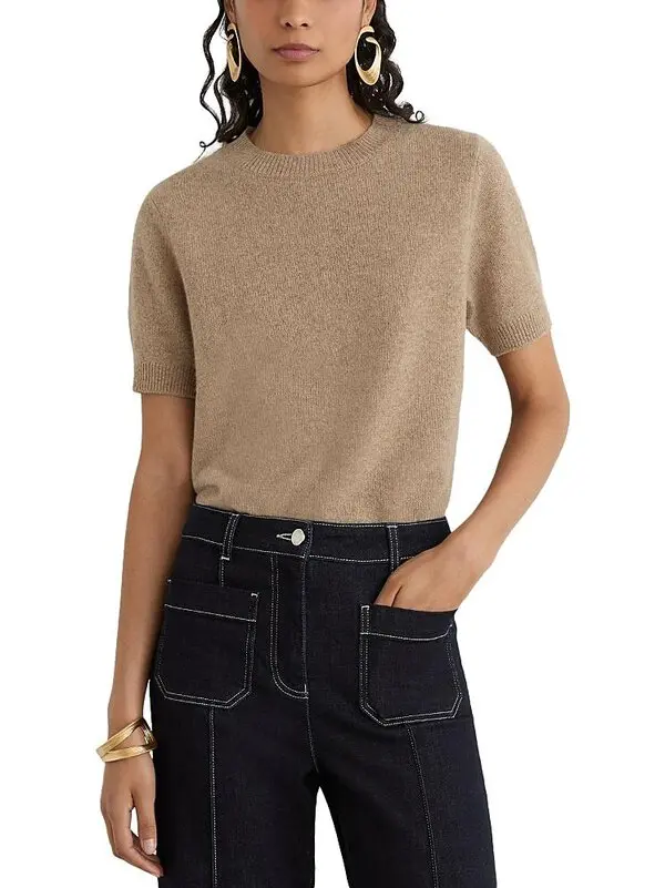 REISS Stevie Cashmere Crewneck Sweater - Neutral