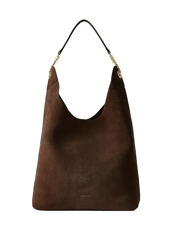 Veronica Beard Jour Suede Shoulder Bag - Espresso
