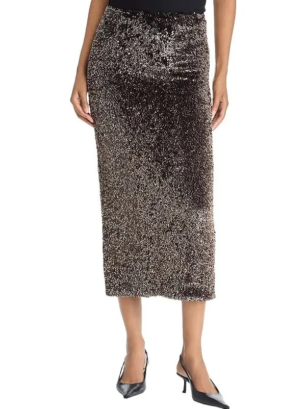 Veronica Beard Koa Embellisehd Midi Skirt - Copper/black