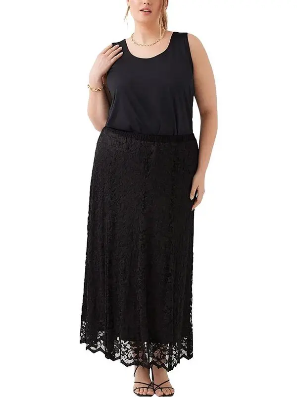 Karen Kane Lace Midi Skirt - Black