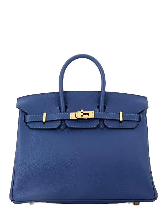 Hermès Birkin 25 Novillo Leather Satchel - Deep Blue