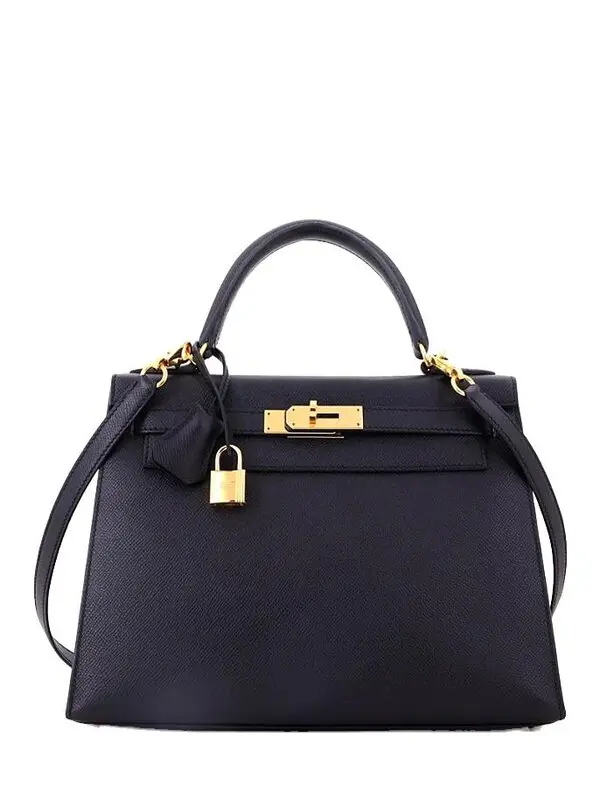 Hermès Kelly 28 Handbag Black Epsom With Gold Hardware - Noir