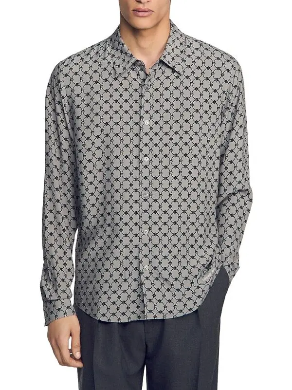 Sandro Catena Chain Print Shirt - Grey