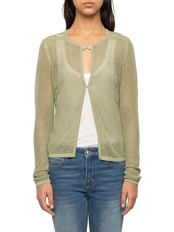 Zadig&Voltaire Saya Shiny Cardigan Sweater - Tea