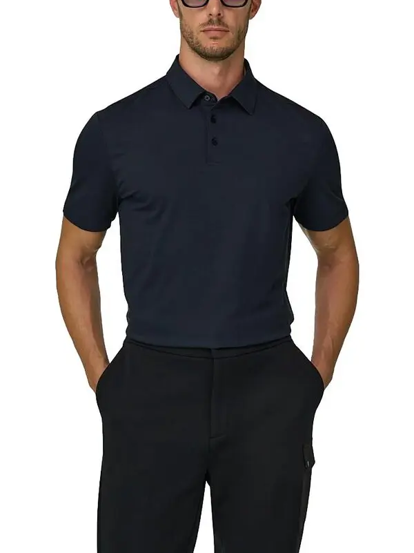 Boggi Milano Stretch Supima Cotton Jersey Polo - Black