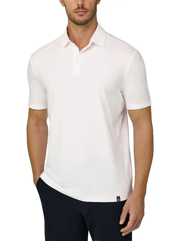 Boggi Milano Stretch Supima Cotton Jersey Polo - White