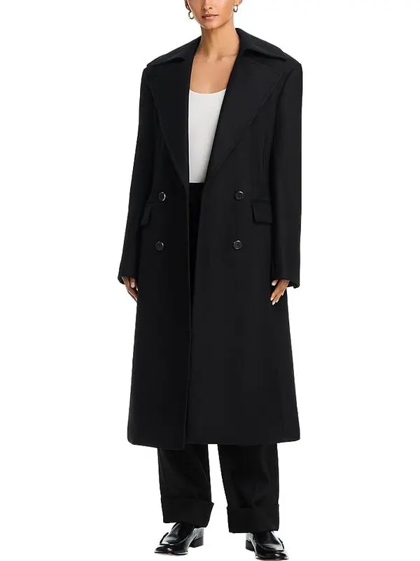 Helmut Lang Sculptural Double Breasted Coat - Black