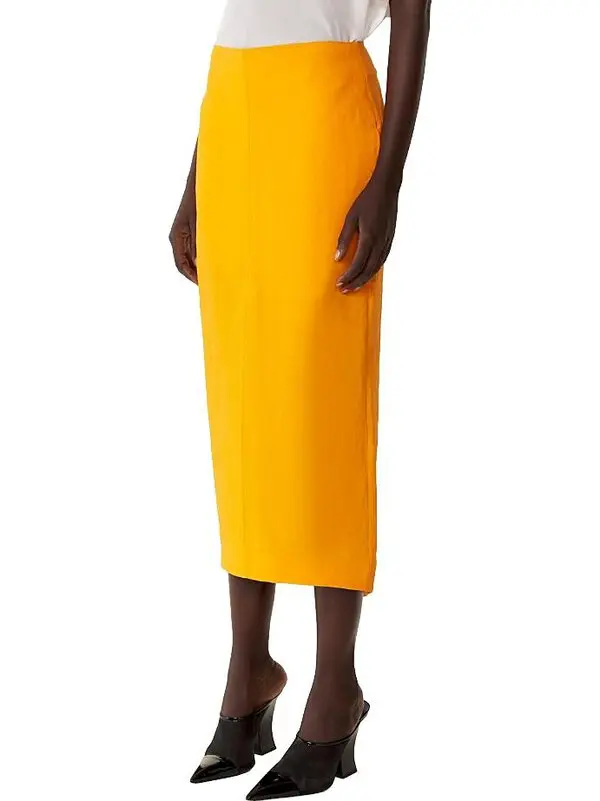 LANVIN Asymmetrical Midi Skirt In Paper And Viscose - Orange