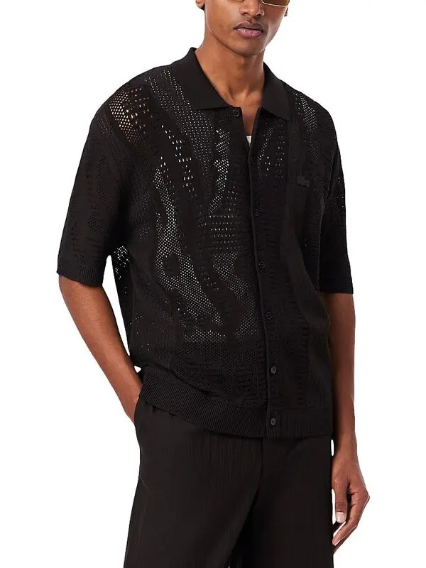 Lacoste Mesh Cardigan Shirt - Buffalo