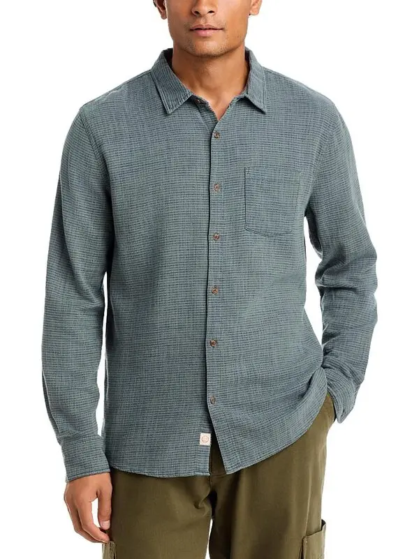 Marine Layer Balsam Cotton Blend Mini Stripe Pocket Shirt - Basalm Mini Stripe