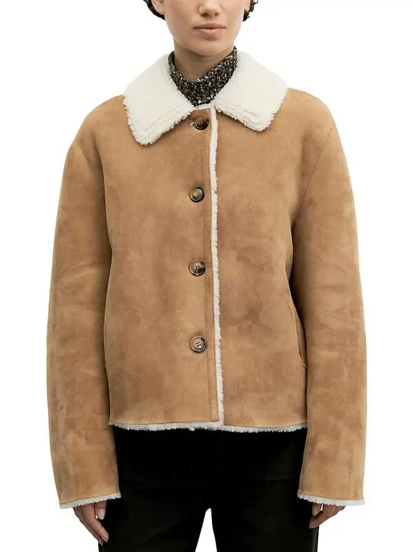 Gerard Darel Farra Shearling Jacket - Camel