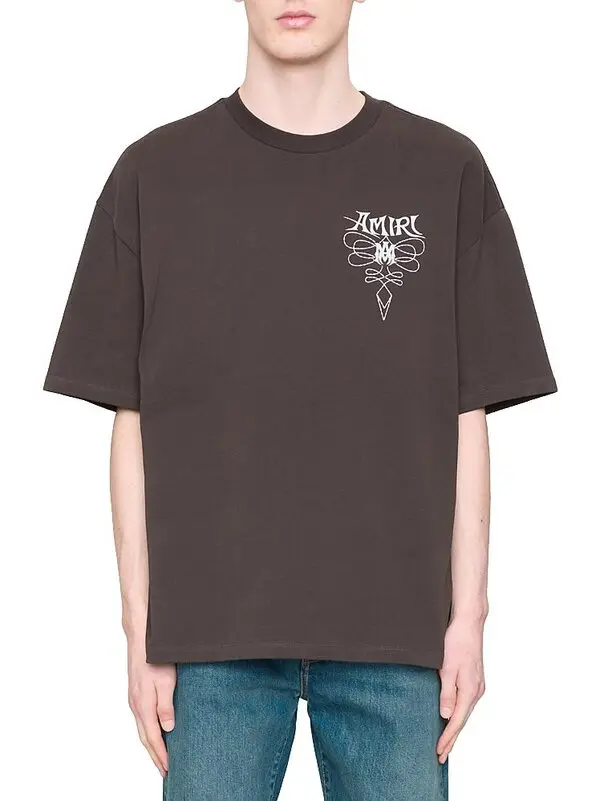 Amiri Oversized Fit Lasso Cotton Tee - Husk