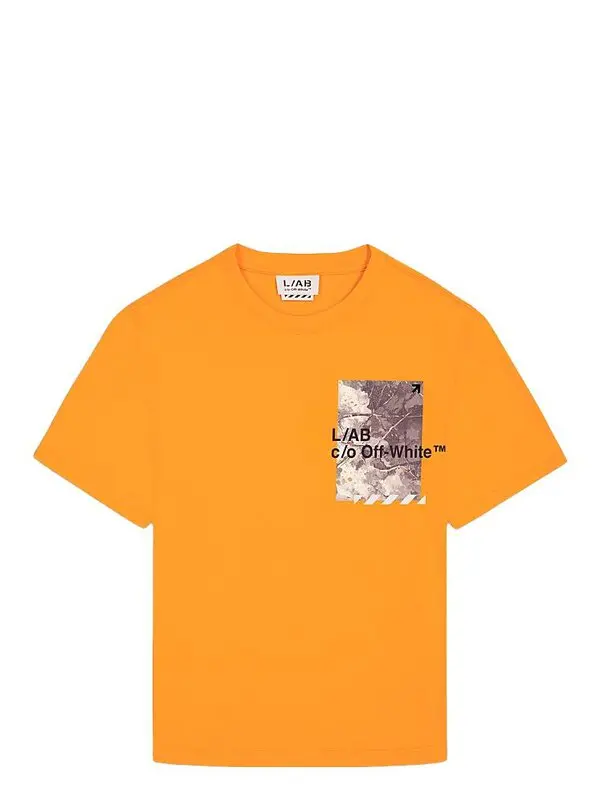 Off-White Cotton Camo Graphic Logo Crewneck T-shirt - Orange Tiger