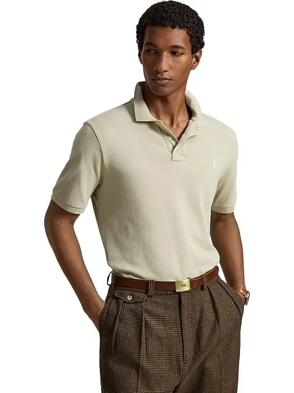 Polo Ralph Lauren The Iconic Classic Fit Mesh Polo - Stone