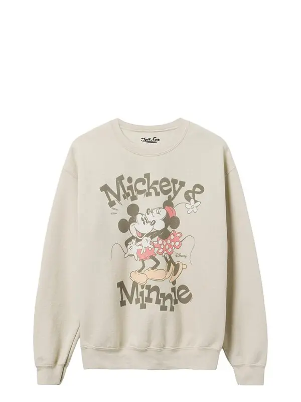 Junk Food Clothing Vintage-like Mickey & Minnie Flea Market Fleece - Sand