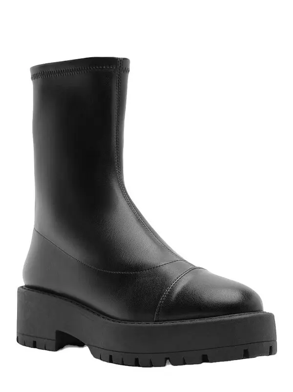 Schutz Rita Faux Leather Platform Ankle Boots - Black