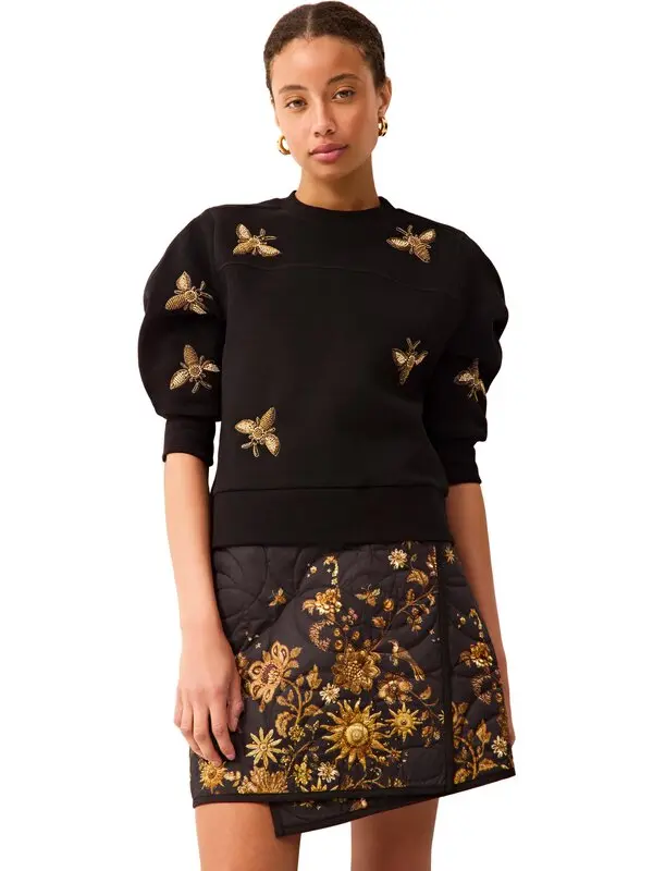 MARIE OLIVER Ariana Embellished Sweatshirt - Bumble
