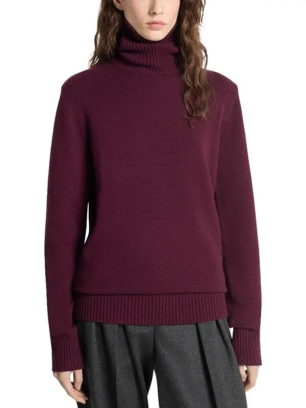 Michael Kors Joan Turtleneck Cashmere Long Sleeve Sweater - Wine