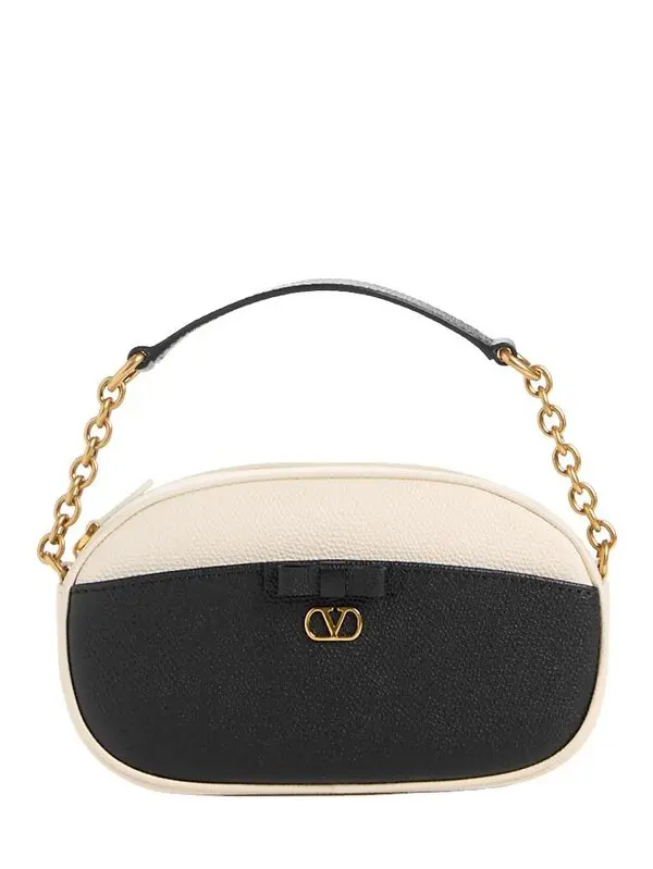 Valentino Garavani Vlogo Mini Bow Leather Bag - Light Ivory