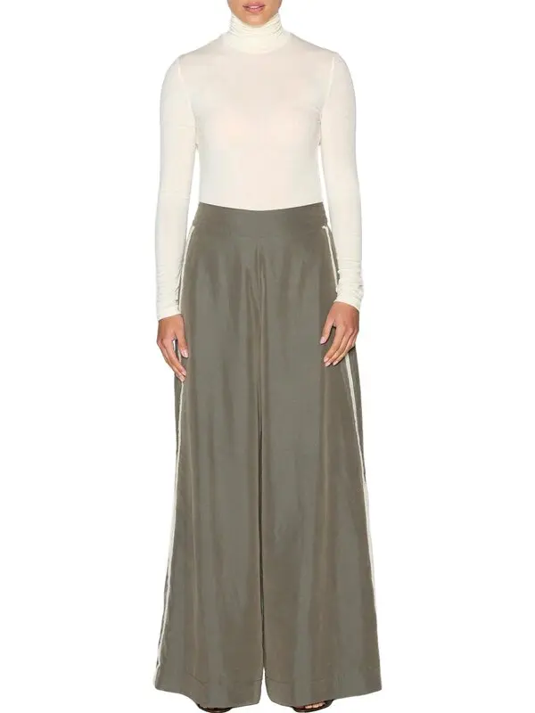 LIA COHEN Radiance Grosgrain Wide-leg Pants - Green
