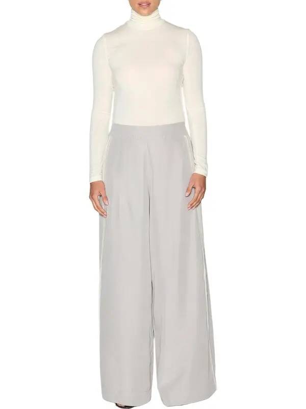 LIA COHEN Radiance Grosgrain Wide-leg Pants - Grey
