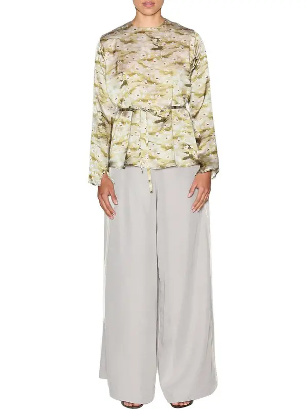 LIA COHEN Wholesome Floral Silk Long-sleeve Top - Multicolor