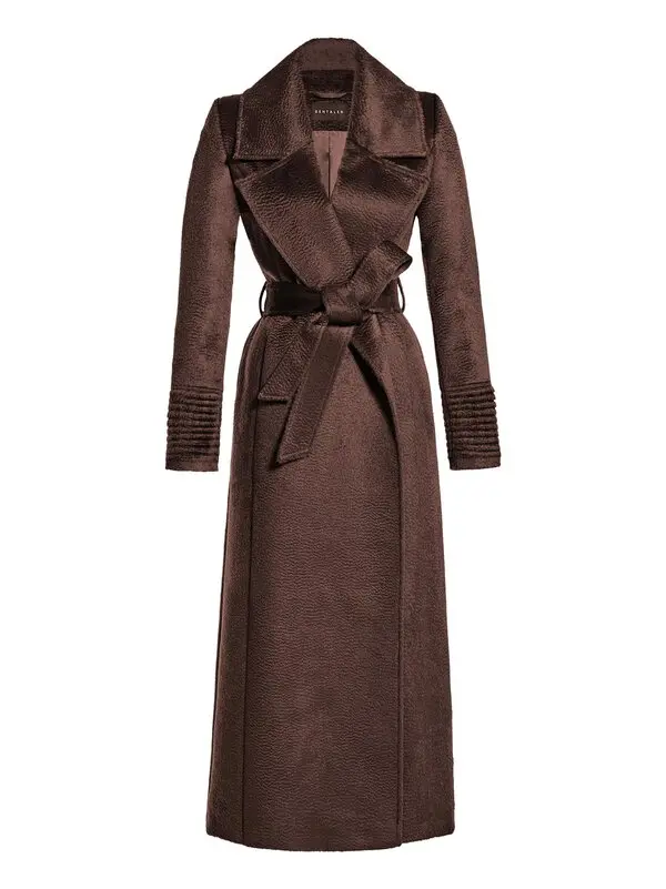 Sentaler Suri Alpaca Notched Collar Maxi Wrap Coat - Brown