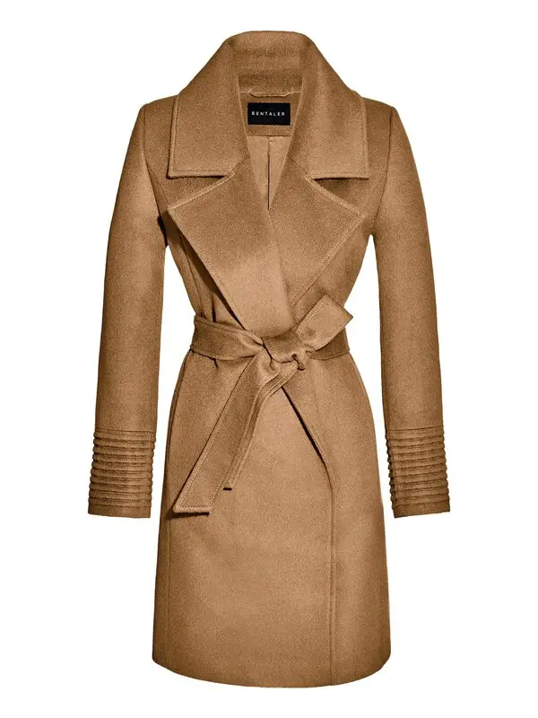 Sentaler Baby Alpaca Belted Wrap Coat - Brown