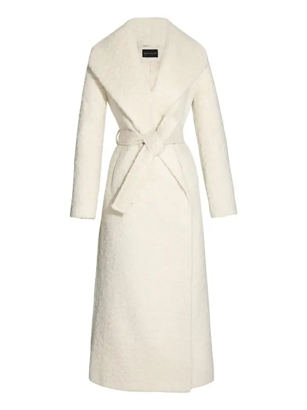 Sentaler Textured Suri Alpaca Maxi Wrap Coat - White
