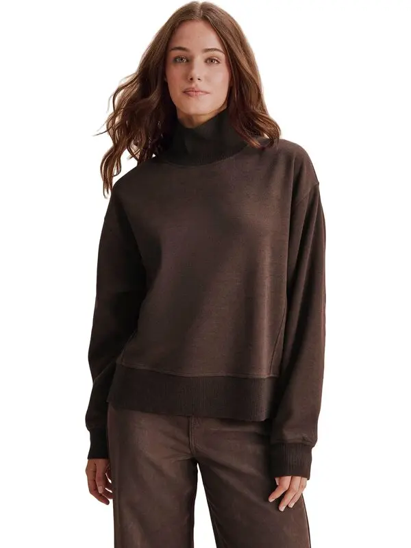 Splendid Winslow Long Sleeve Mockneck Pullover - Java