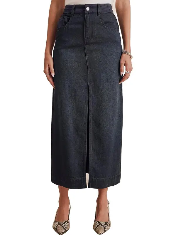 Splendid Ryder Suede Skirt - Dark Rinse