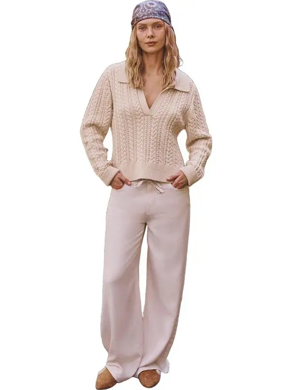 Splendid Jenson Polo Cable Sweater - Pine