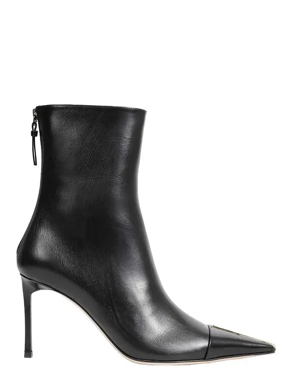 TOM FORD Leather Pointed Toe T Ankle Boots - Black