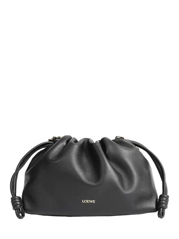 Loewe Lambskin Medium Flaco Purse - Black