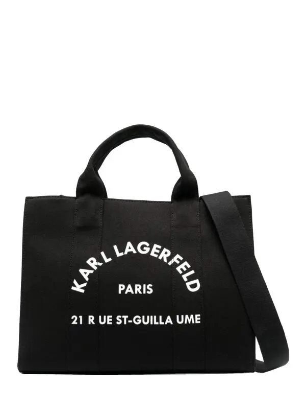 Karl Lagerfeld Medium Rue St-guillaume Square Tote Bag - Black