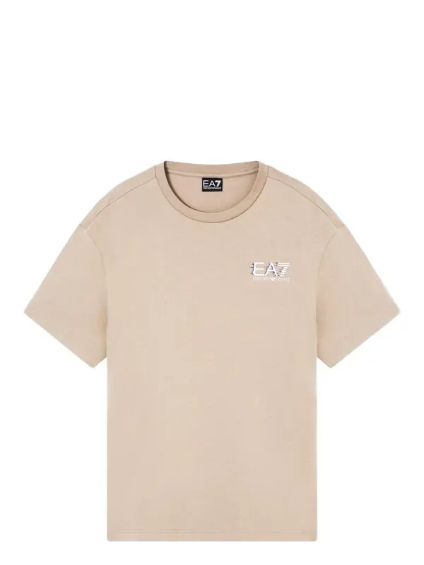 EA7 Logo Printed Crewneck T-shirt - Nude