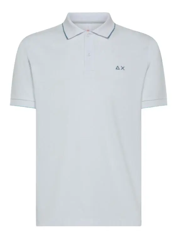 SUN 68 Contrast Trim Piqué Polo Shirt - White