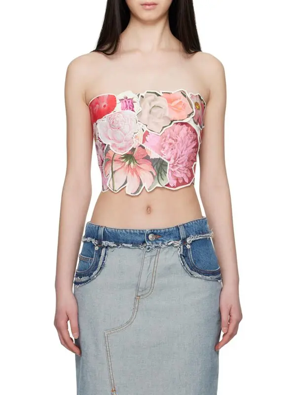 Marni Floral Print Strapless Tube Top - Multicolor