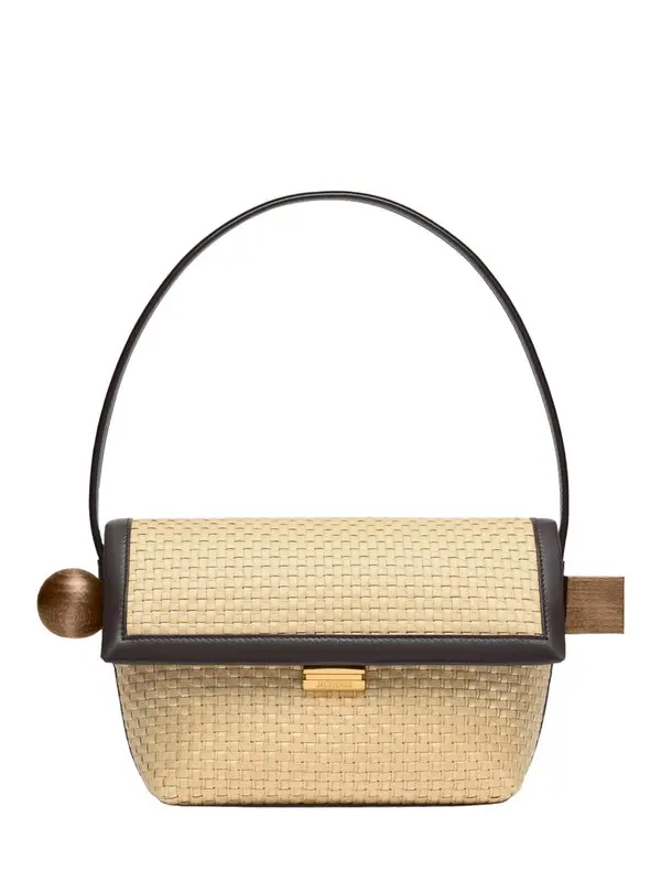 Jacquemus The Rond Carré Flap Shoulder Bag - Nude