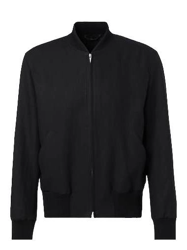 LARDINI Linen Bomber Jacket - Black