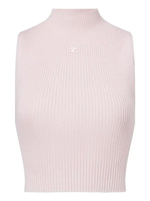COURREGES Ribbed Knit Vest - Pink