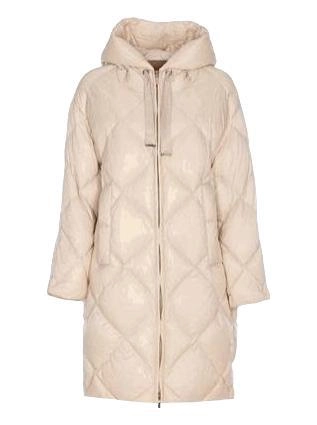 Max Mara Trefe Hooded Quilted Water-repellent Coat - Nude