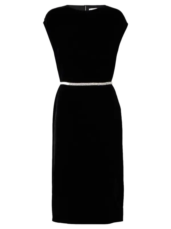Velvet By Graham & Spencer Sleeveless Midi Dress With Button Back - Black