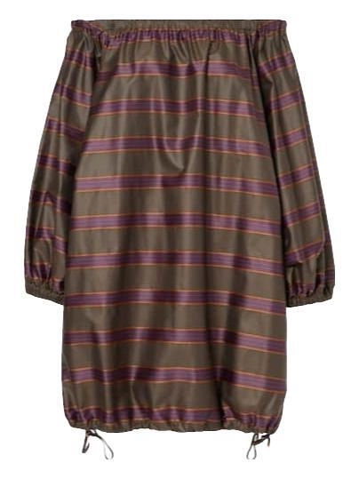Max Mara Alcamo Striped Cotton-blend Canvas Off-shoulder Minidress - Multicolor